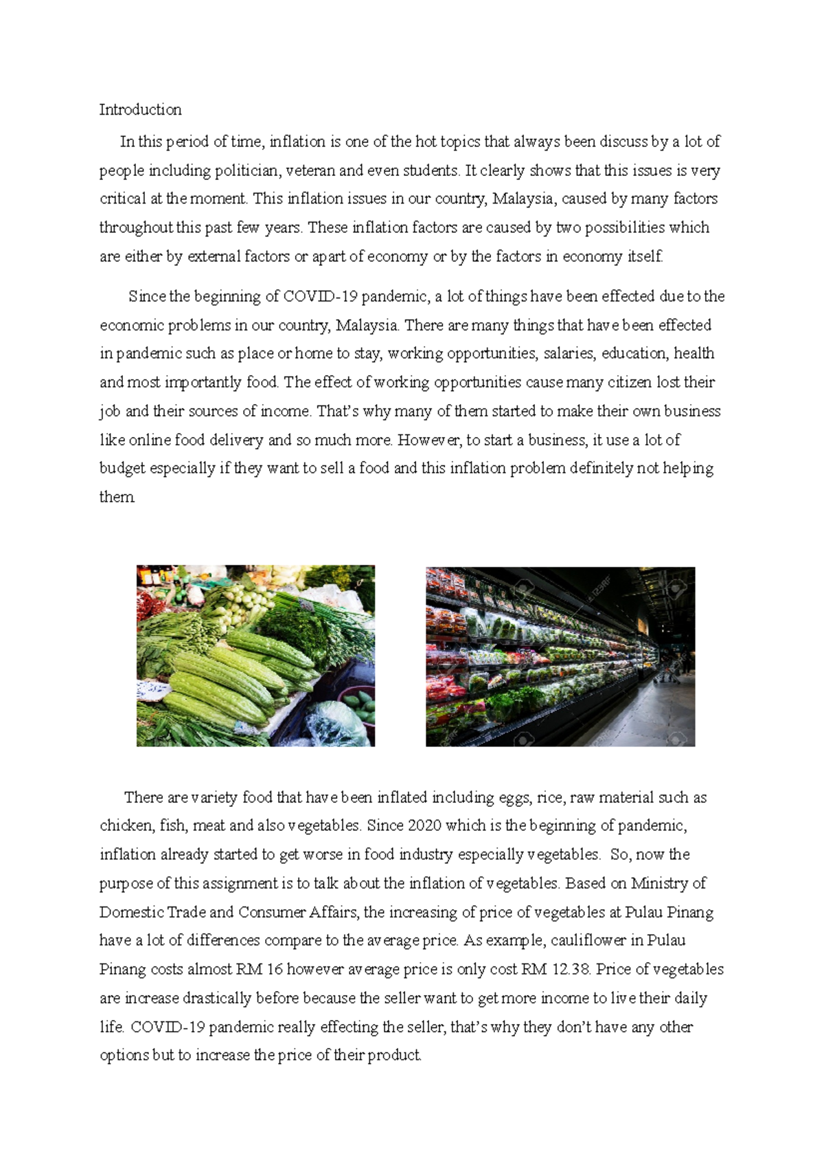 Economy - lecture's - Introduction In this period of time, inflation is ...