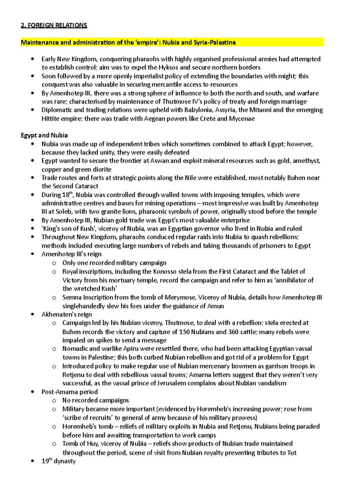 2. Foreign relations - Class ancient history notes - 2. FOREIGN ...