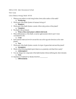Unit 1 Lab Student Response Sheet - This document is the property of ...