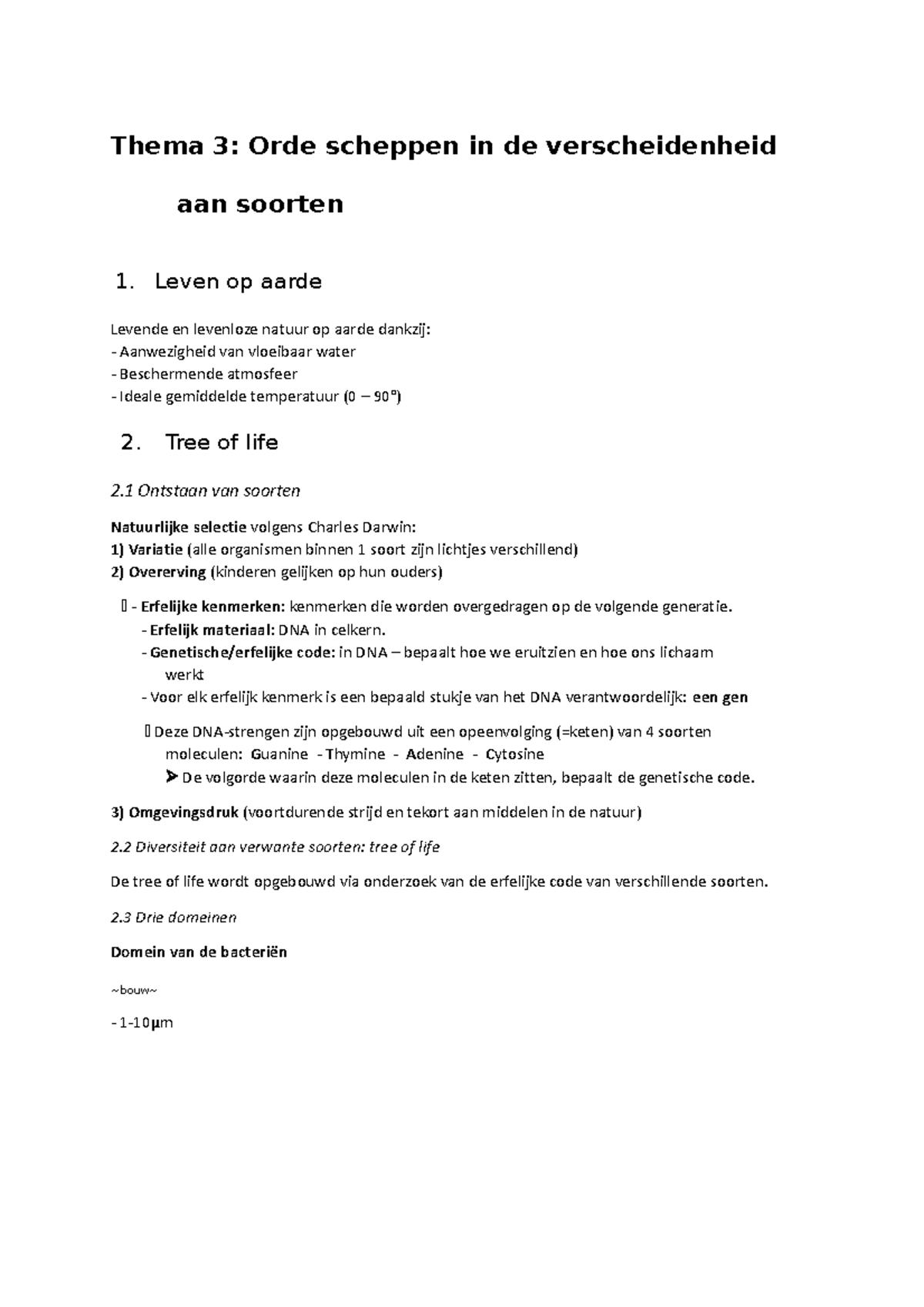 Thema 3 Orde scheppen in een verscheidenheid aan soorten - Leven op ...
