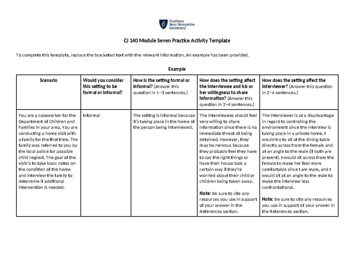CJ 140 Module Seven Practice Activity Template (1) - CJ 140 Module ...