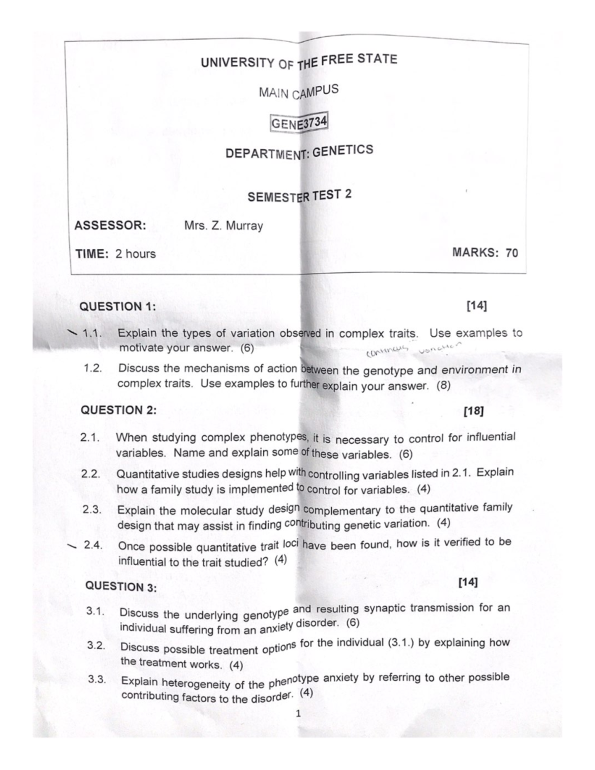 University - Semester test 2 - BOCE3714 - Studocu