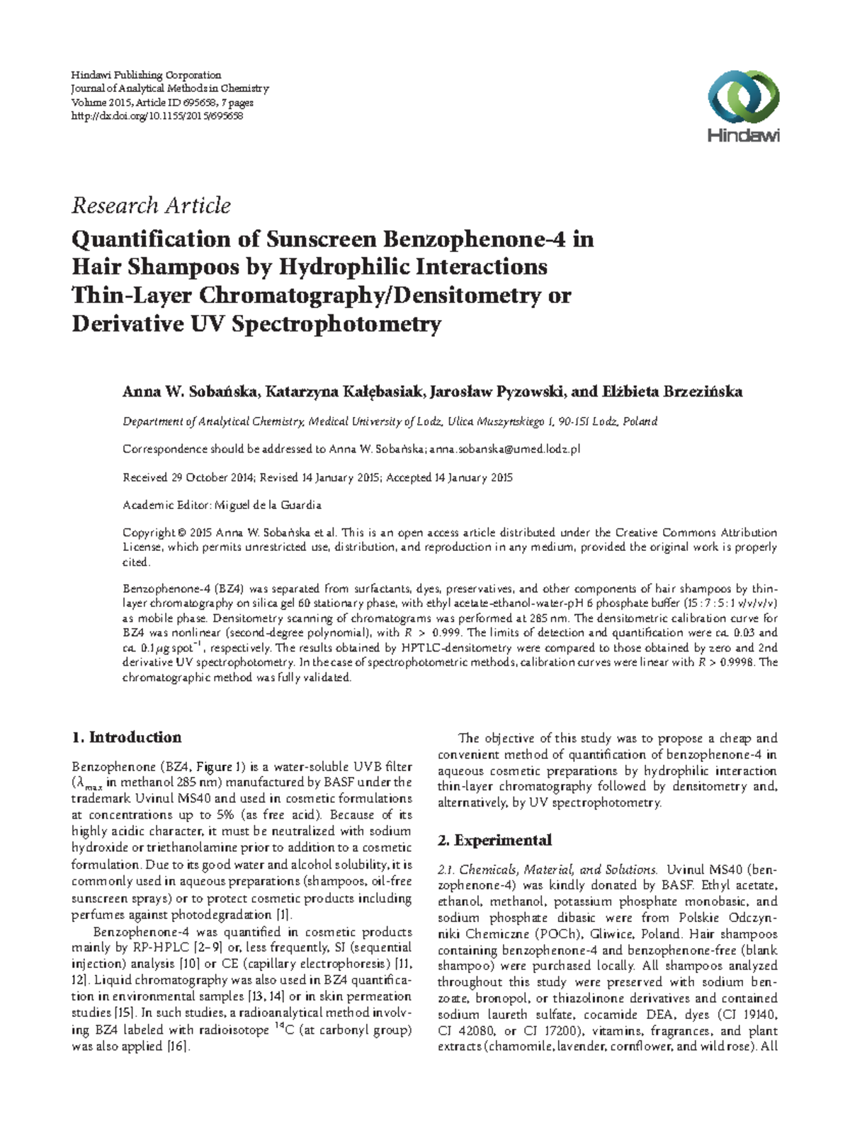 Sunscreen - Just notes - Research Article Quantification of Sunscreen ...