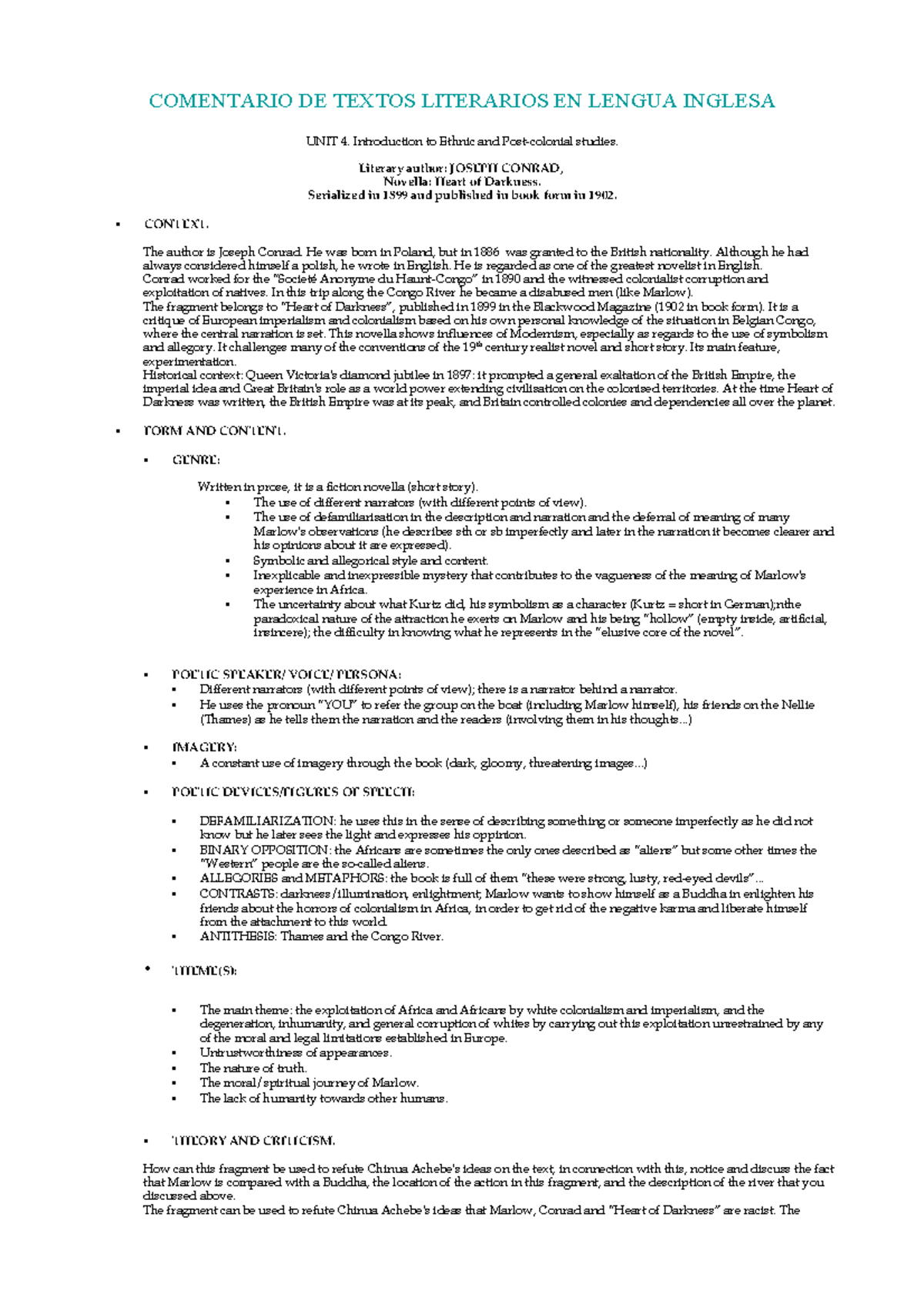 UNIT 4. Introduction to Ethnic and Postcolonial studies - UNIT 4 ...