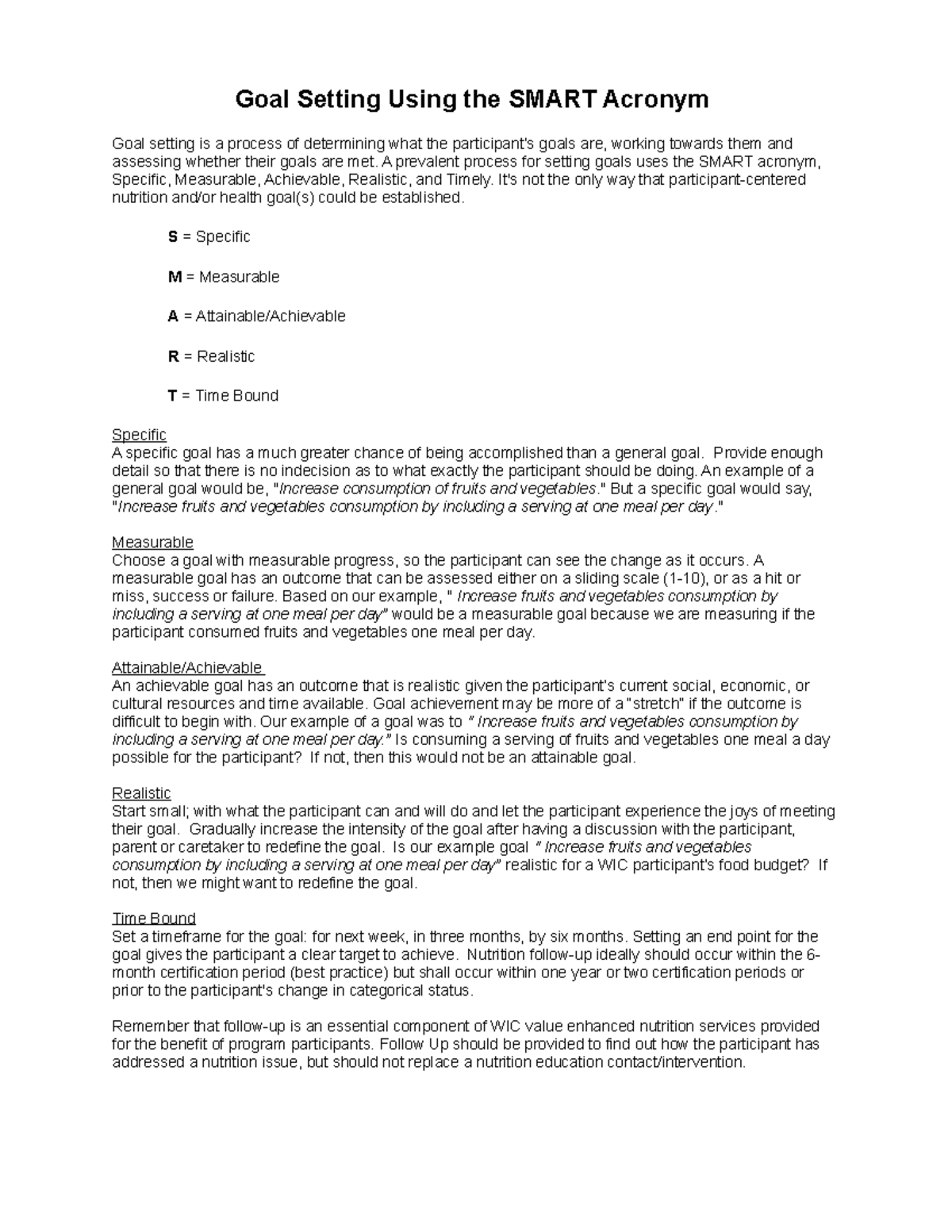 Goal Setting- Smart - essay - Goal Setting Using the SMART Acronym Goal ...