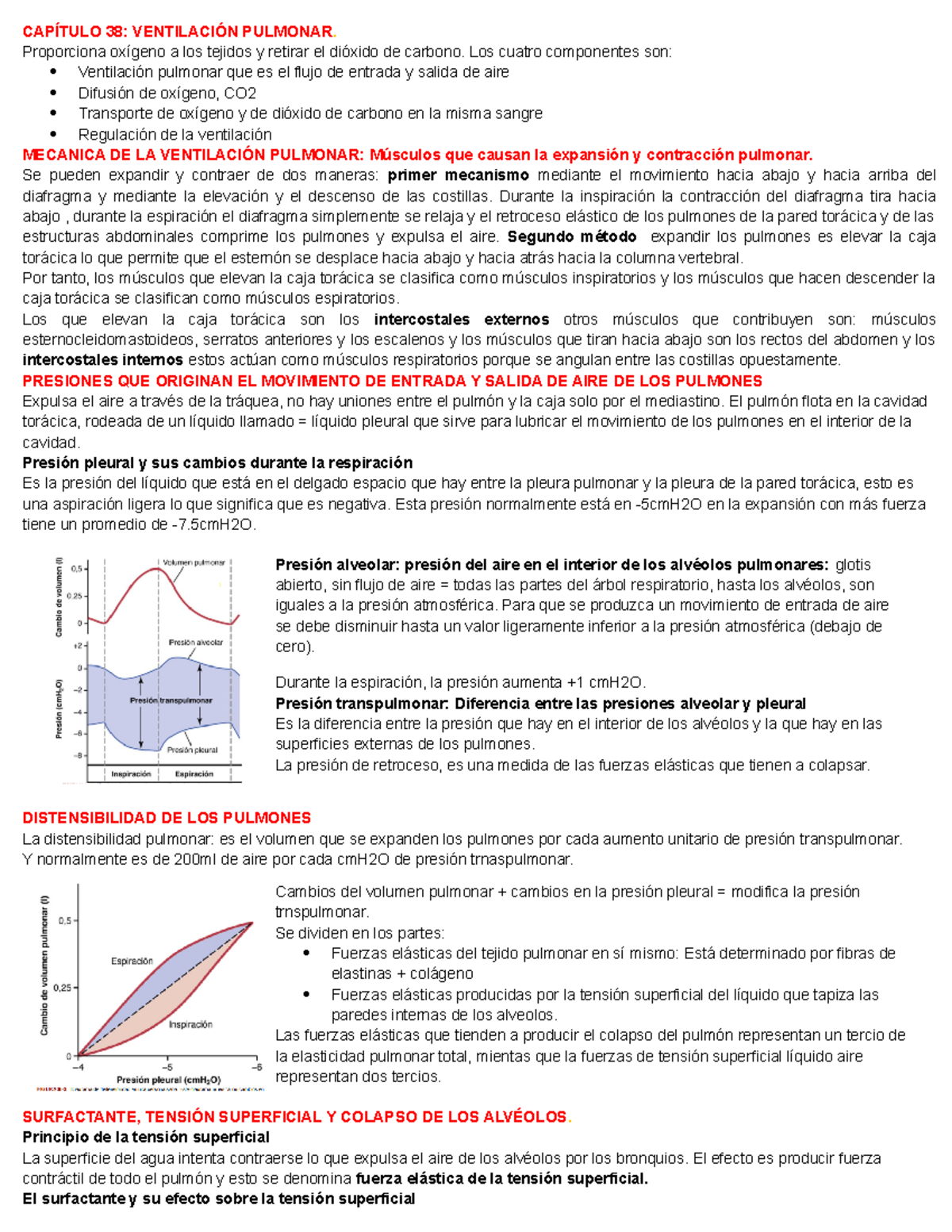 Capítulo 38 - Fisiología Guyton, caoítulo 38 - CAPÍTULO 38: VENTILACIÓN PULMONAR. Proporciona ...