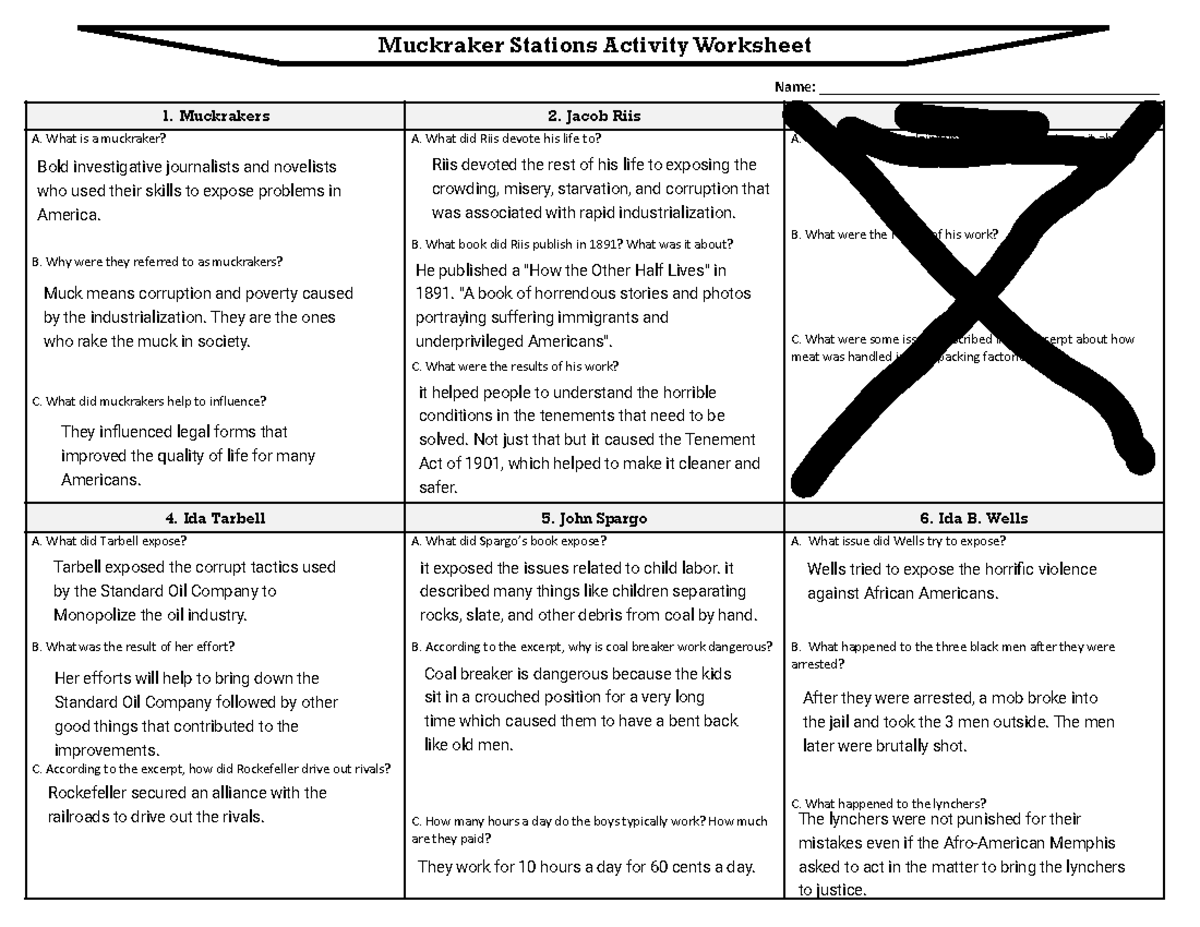 Charles Tarpley - Muckrakers Research - 1. Muckrakers 2. Jacob Riis 3 ...