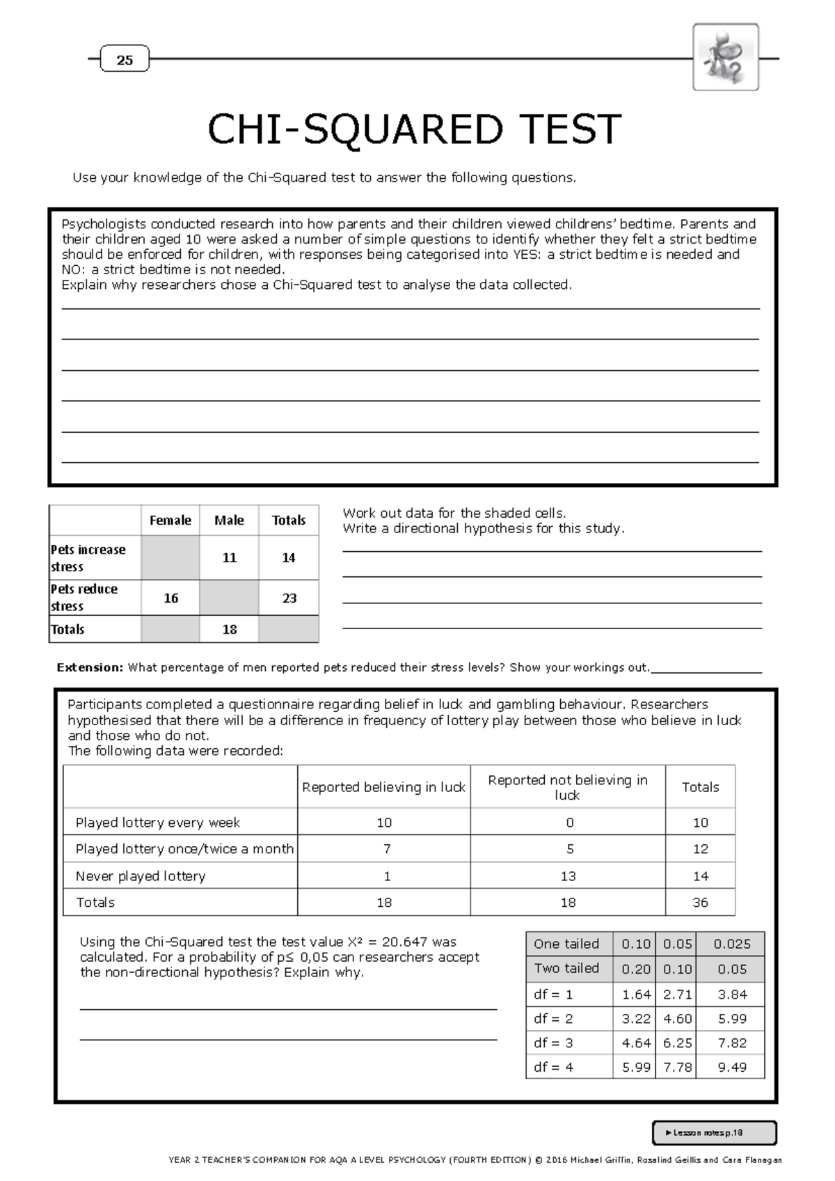 Chi Squared Notes - CHI-SQUARED TEST Use your knowledge of the Chi ...