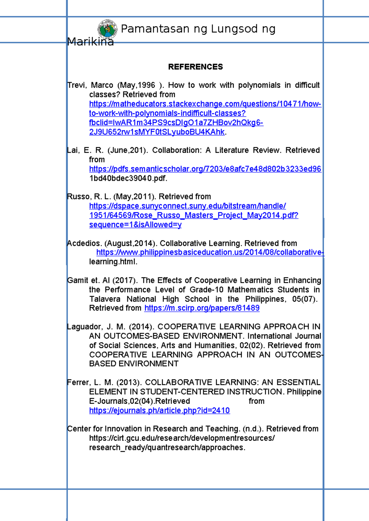 References check (2) - Copy - Copy - Pamantasan ng Lungsod ng Marikina ...
