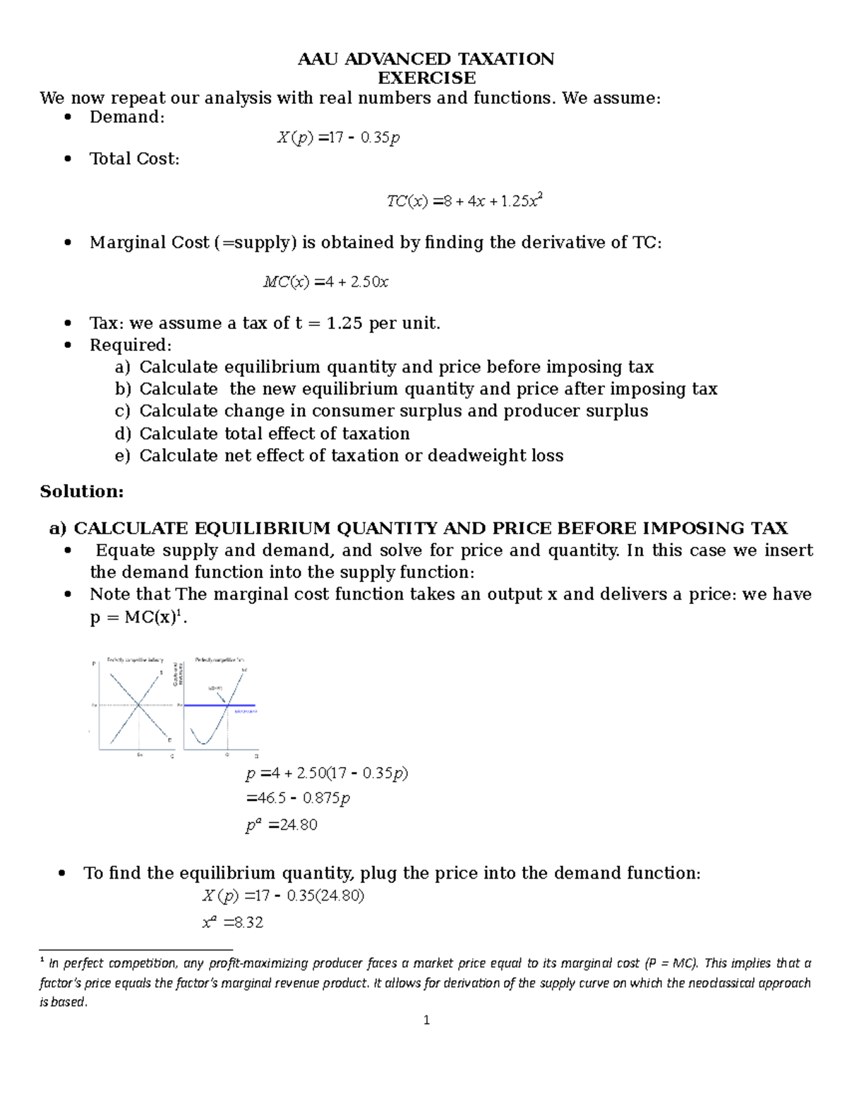 DWL Exercise - It is adv tax questions for Msc - AAU ADVANCED TAXATION ...