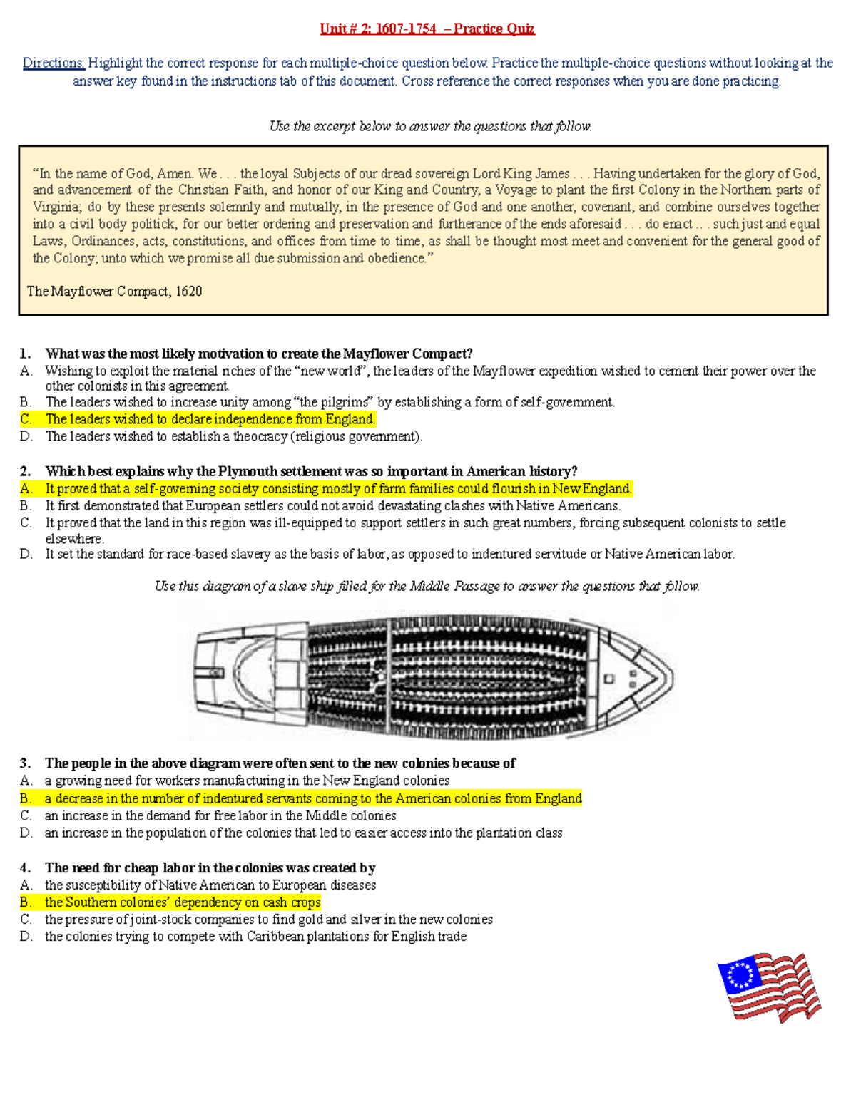 - Unit # 2 - Multiple Choice Practice - Unit # 2: 1607-1754 – Practice ...