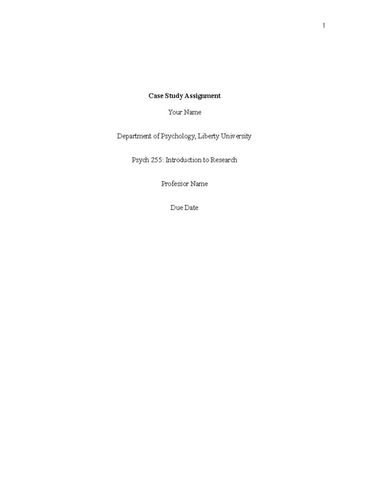 Case Study Assignment example - Case Study Assignment Your Name ...