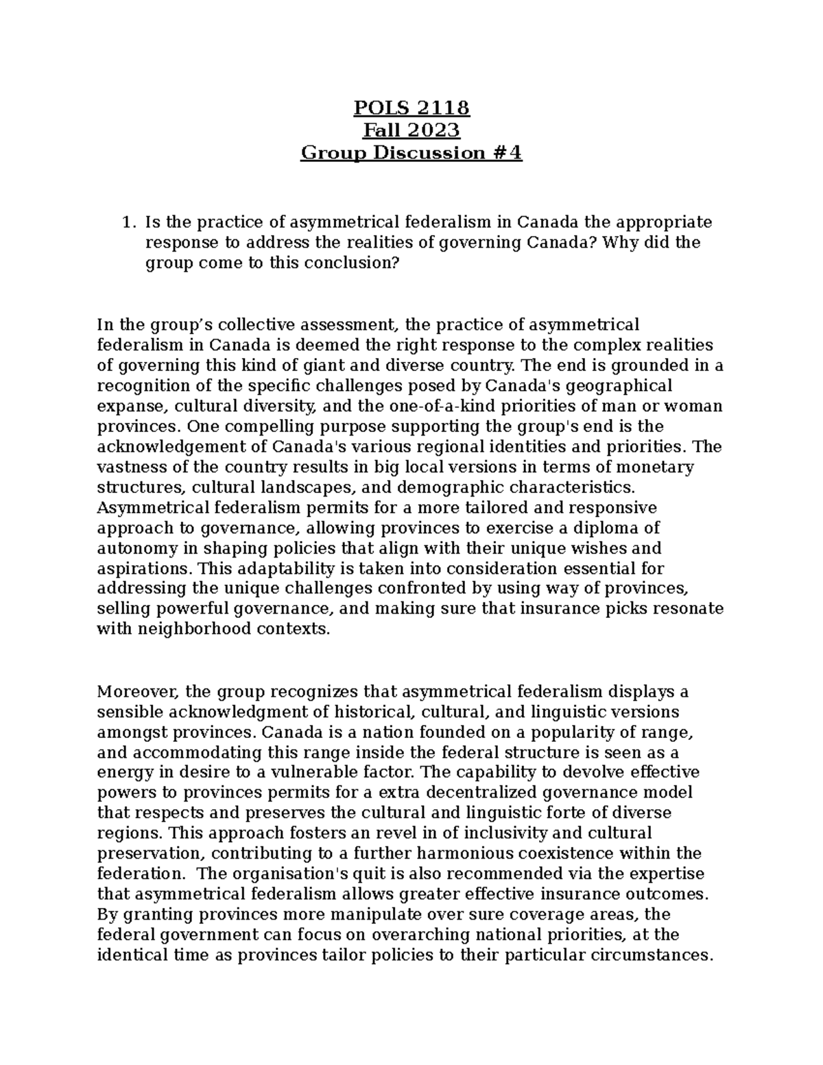 Group Discussion #4 - These are notes for class teaching and revising ...