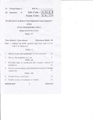 CPC 4 - ques paper - Questioned Documents - Studocu