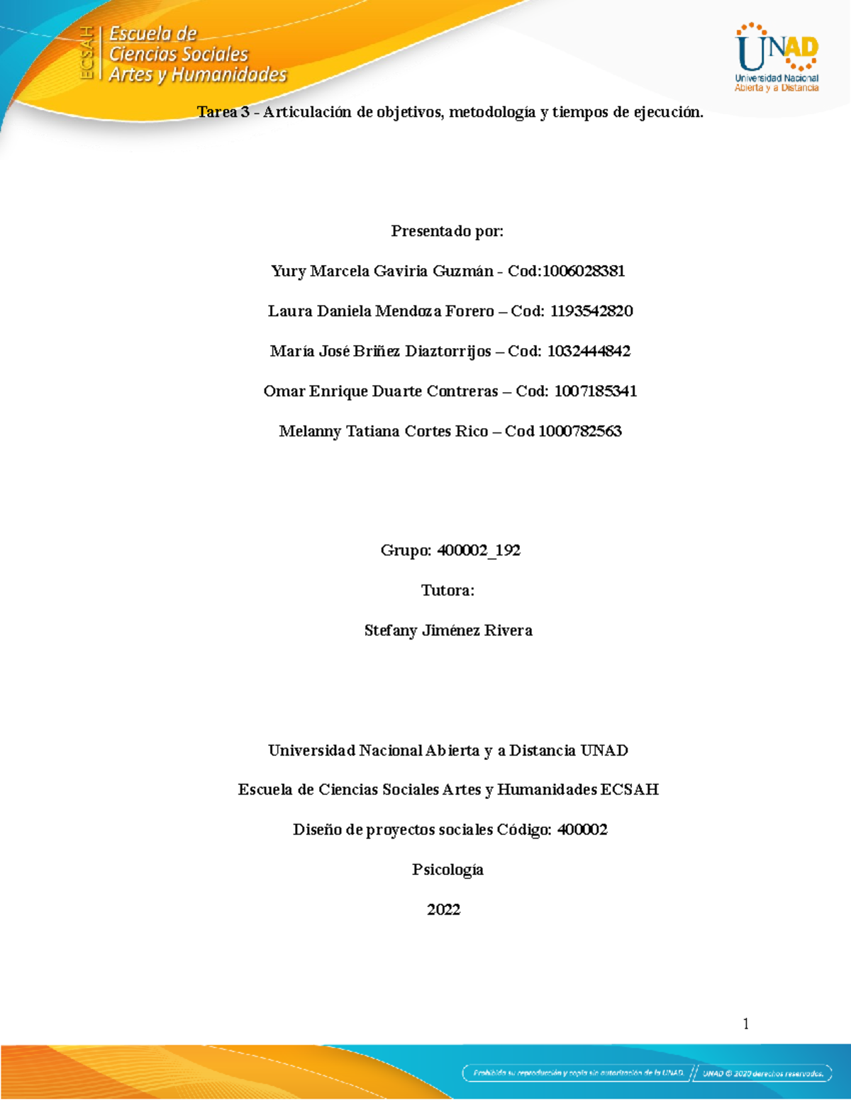 Tarea 3 grupo 192 essss - Tarea 3 - Articulación de objetivos ...
