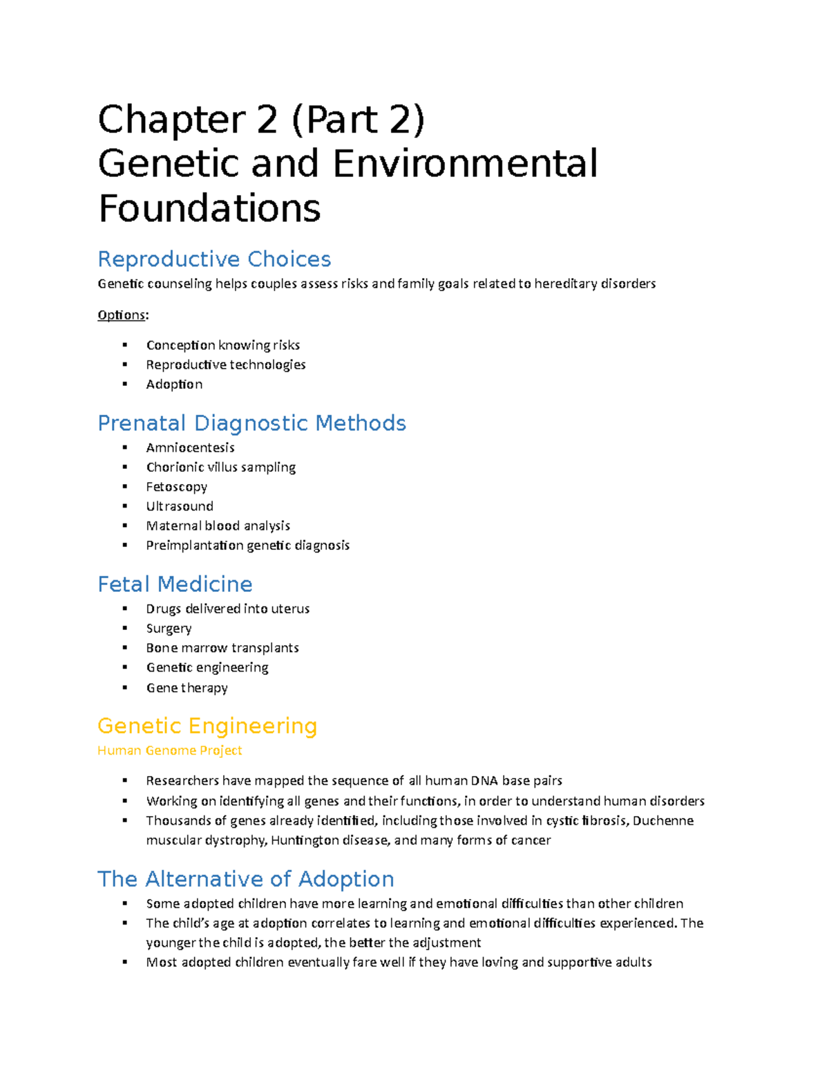 02-14-23 Chapter 2 Part 2 - Chapter 2 (Part 2) Genetic and Environmental Foundations ...