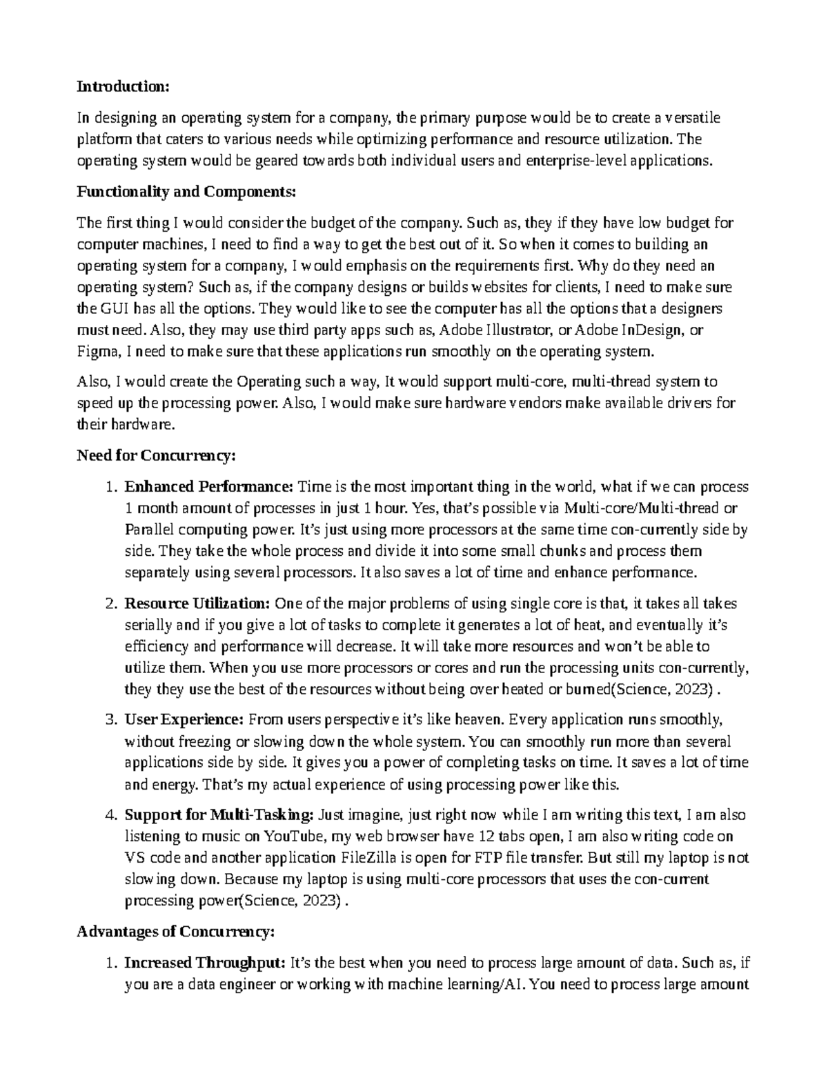 Learning Journal Unit 2 - Introduction: In designing an operating ...