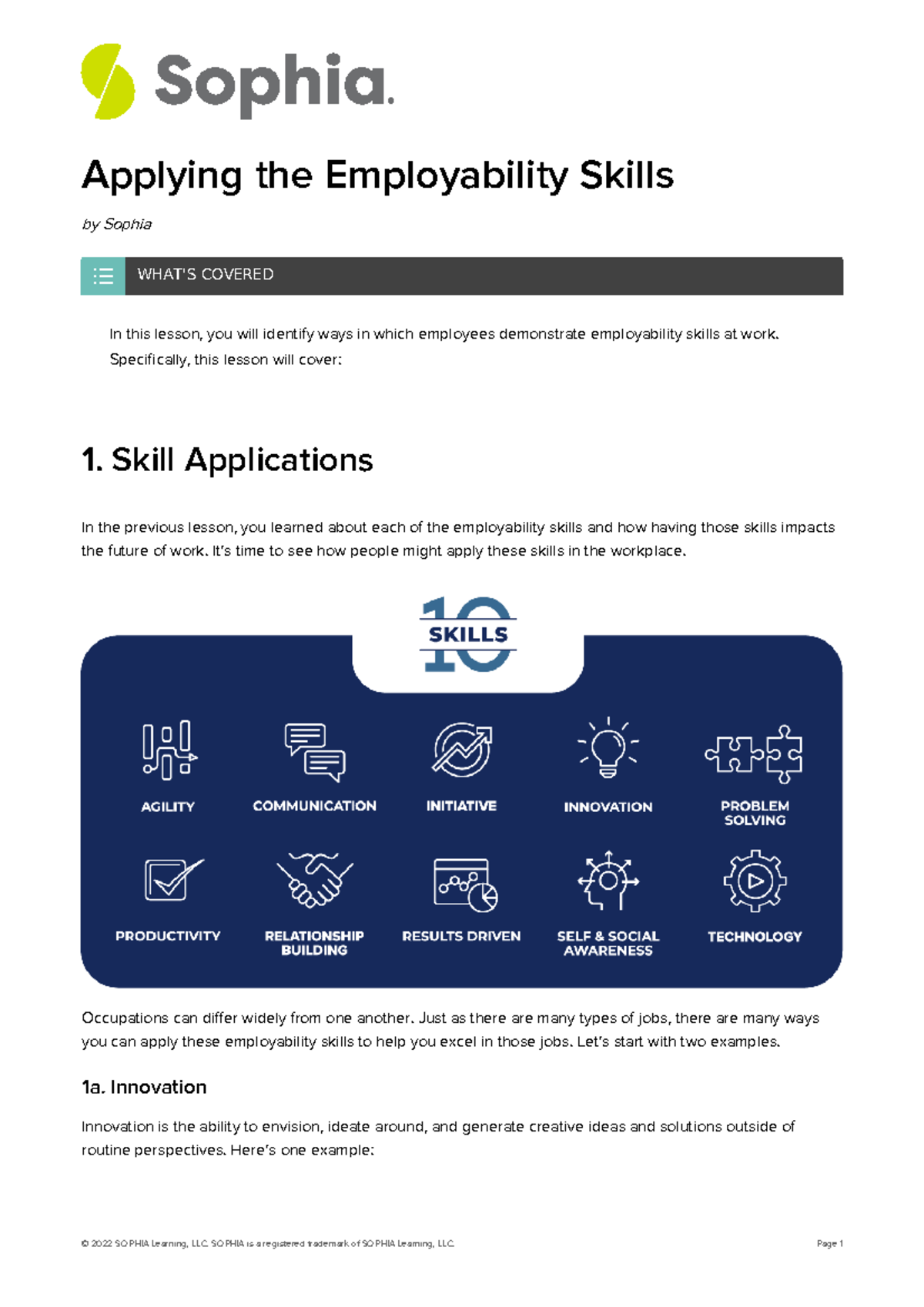 Applying the employability skills - Applying the Employability Skills ...