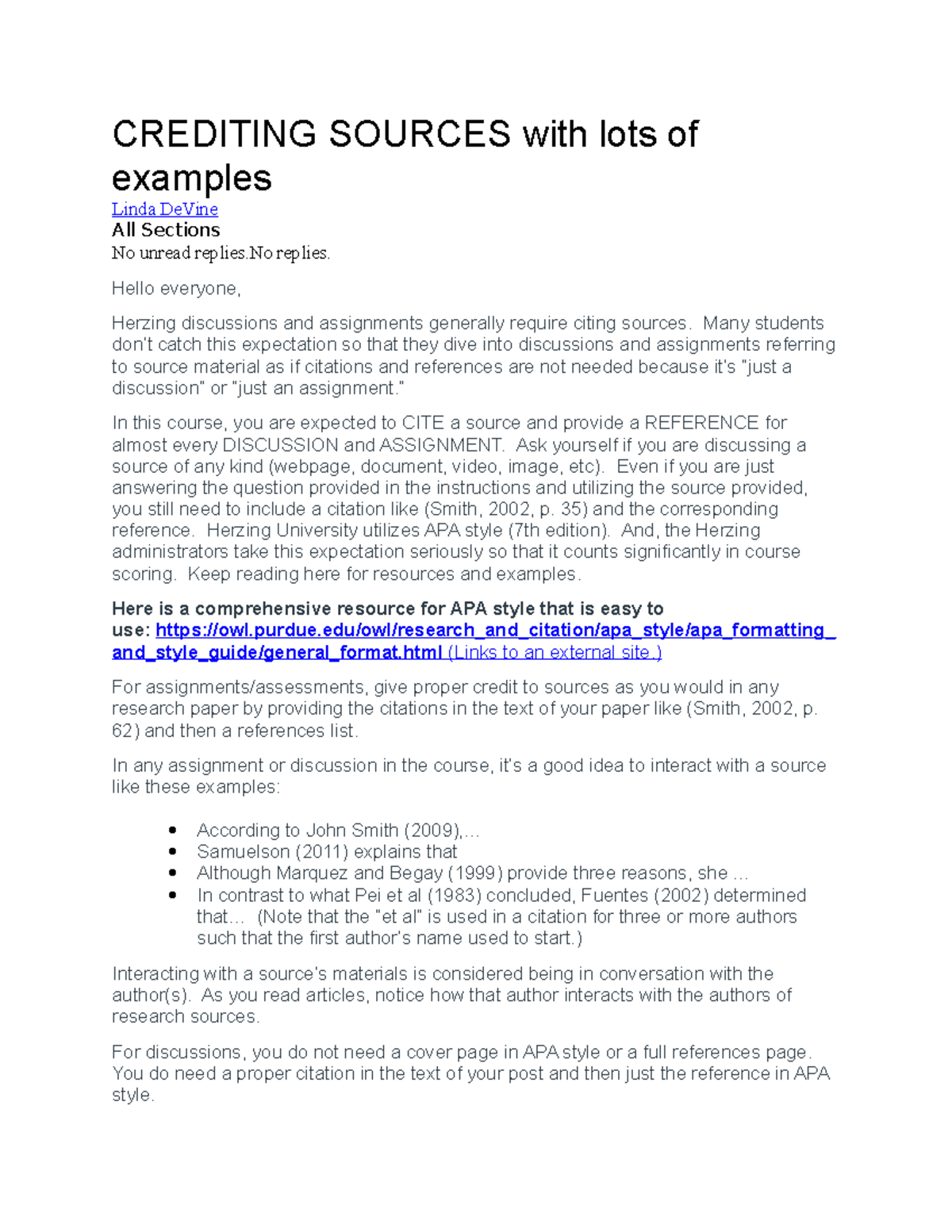 Crediting Sources - Lecture Notes - CREDITING SOURCES with lots of ...