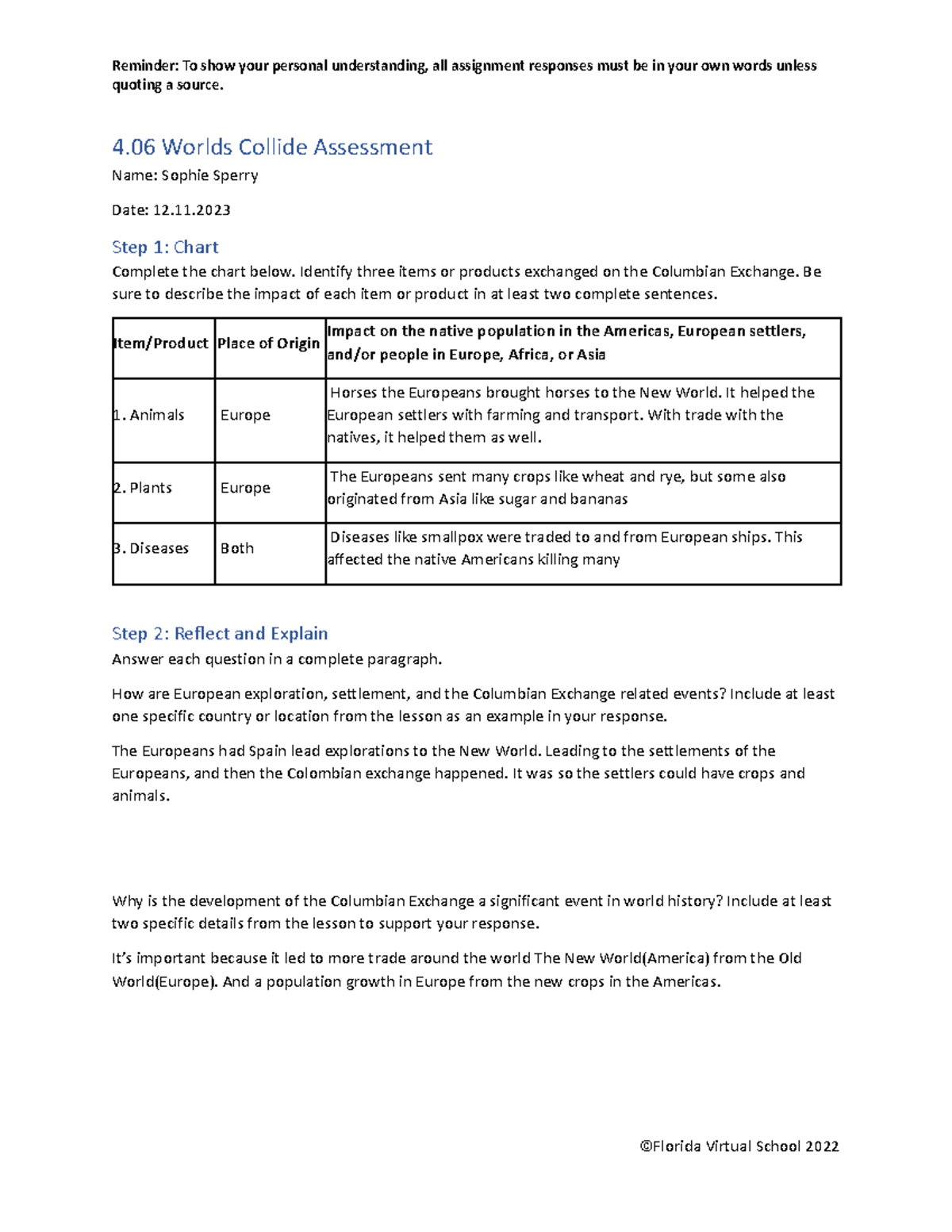 Worlds_collide_world_history - Reminder: To show your personal ...