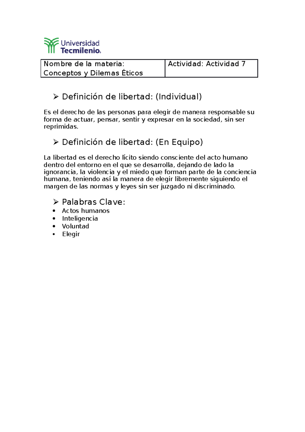 Actividad 7-Conceptos y Dilemas éticos - Nombre de la materia ...