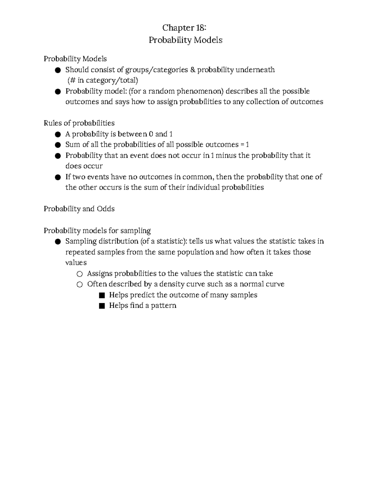 Stats 115 - CH 18 - Probability Models - Chapter 18: Probability Models ...