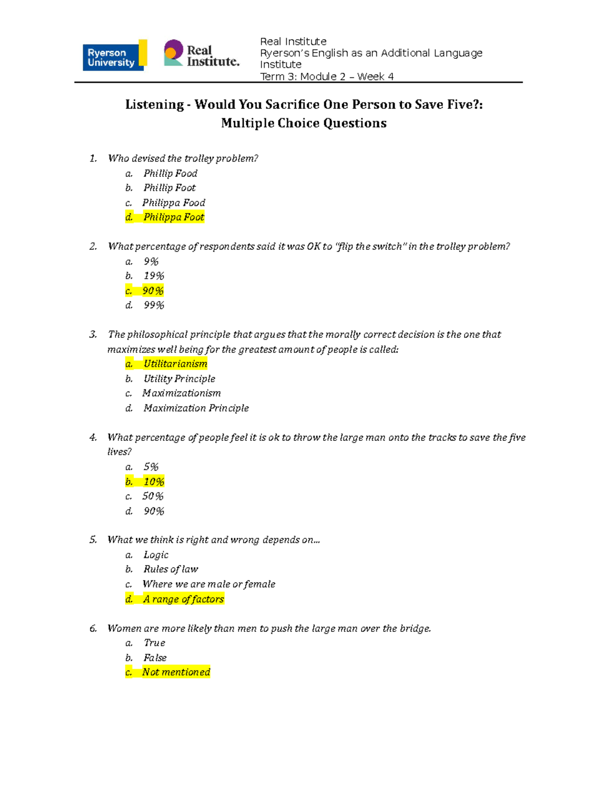 02-Listening - Would you sacrifice one person to save five MC - Real ...
