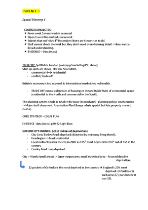 Spatial Planning 4 - Lecture notes 4 - Spatial Planning 4 Shared space ...