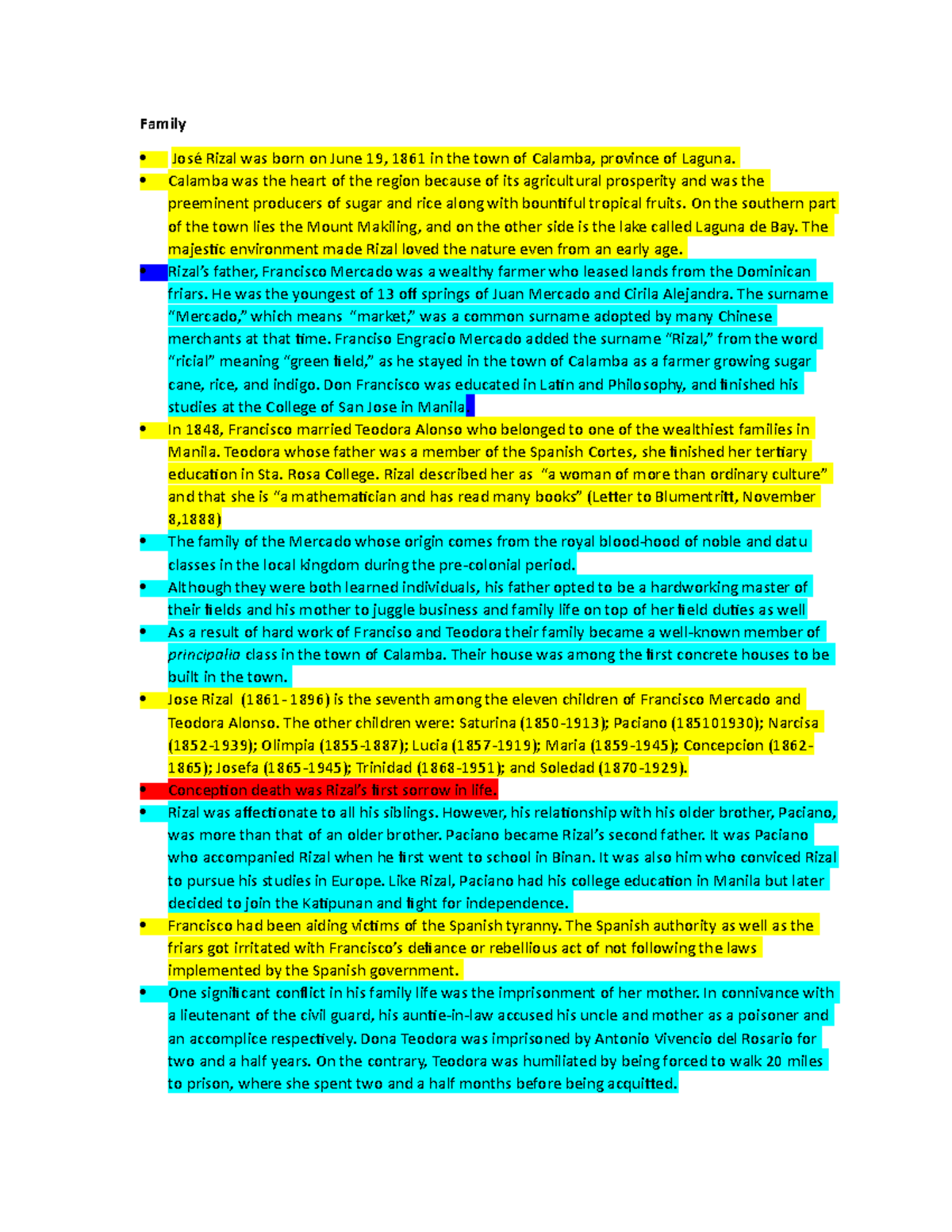 Infographic - Rizal family and childhood - Family José Rizal was born ...