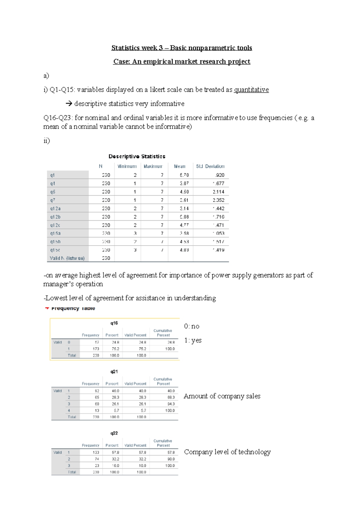 Statistics week 3 - a mean of a nominal variable cannot be informative ...