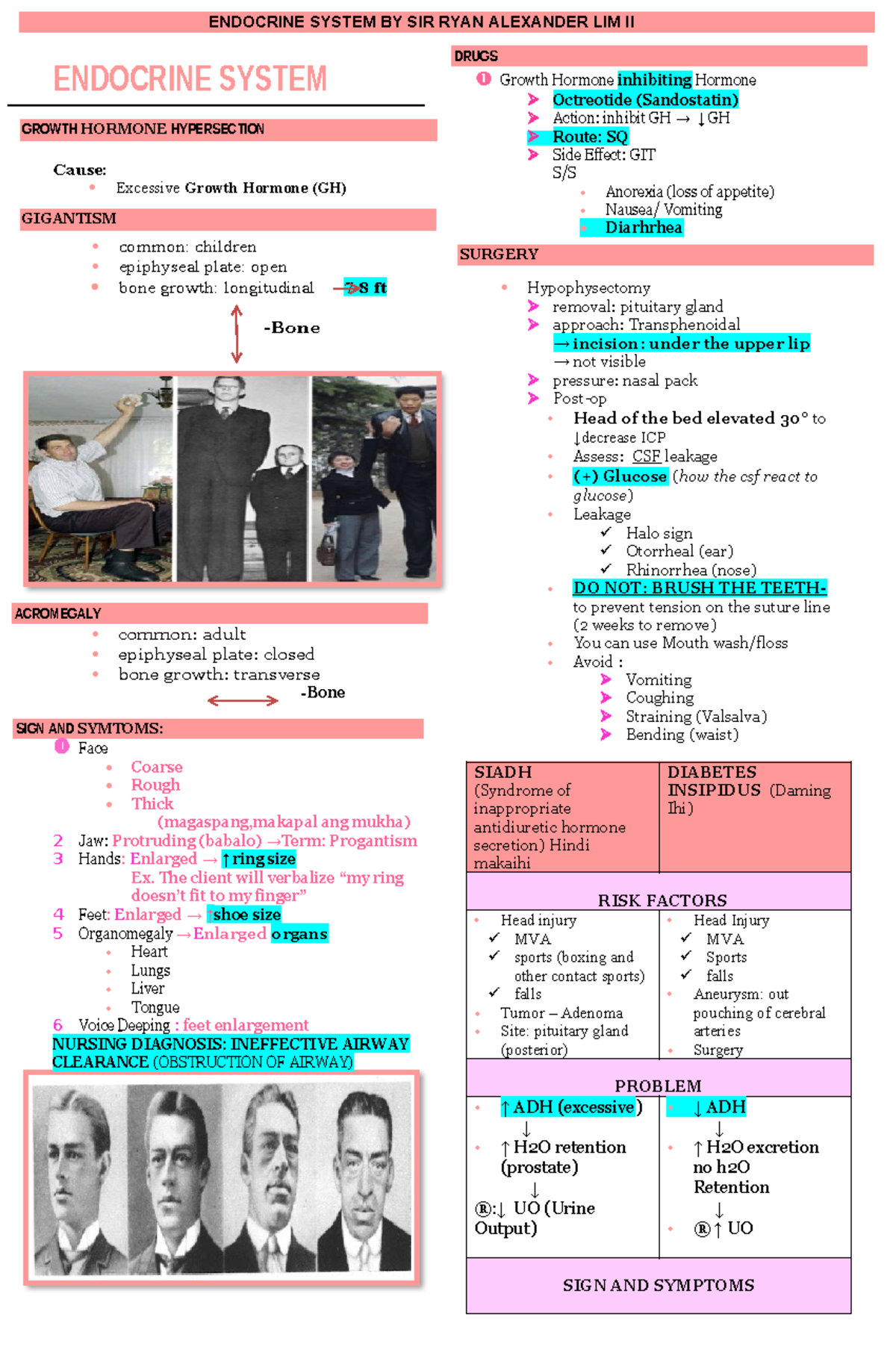 Endocrine- System - GIGANTISM SIGN AND SYMTOMS: ACROMEGALY GROWTH ...