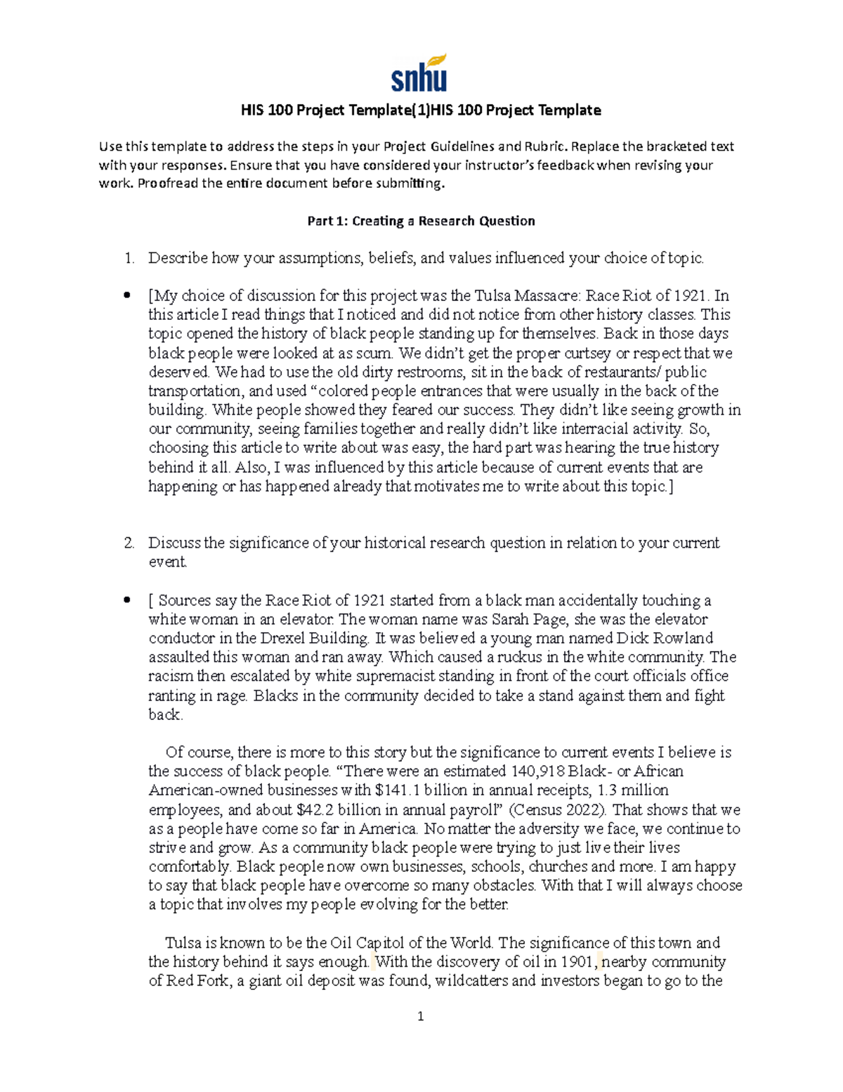 Final Project History - HIS 100 Project Template(1)HIS 100 Project ...