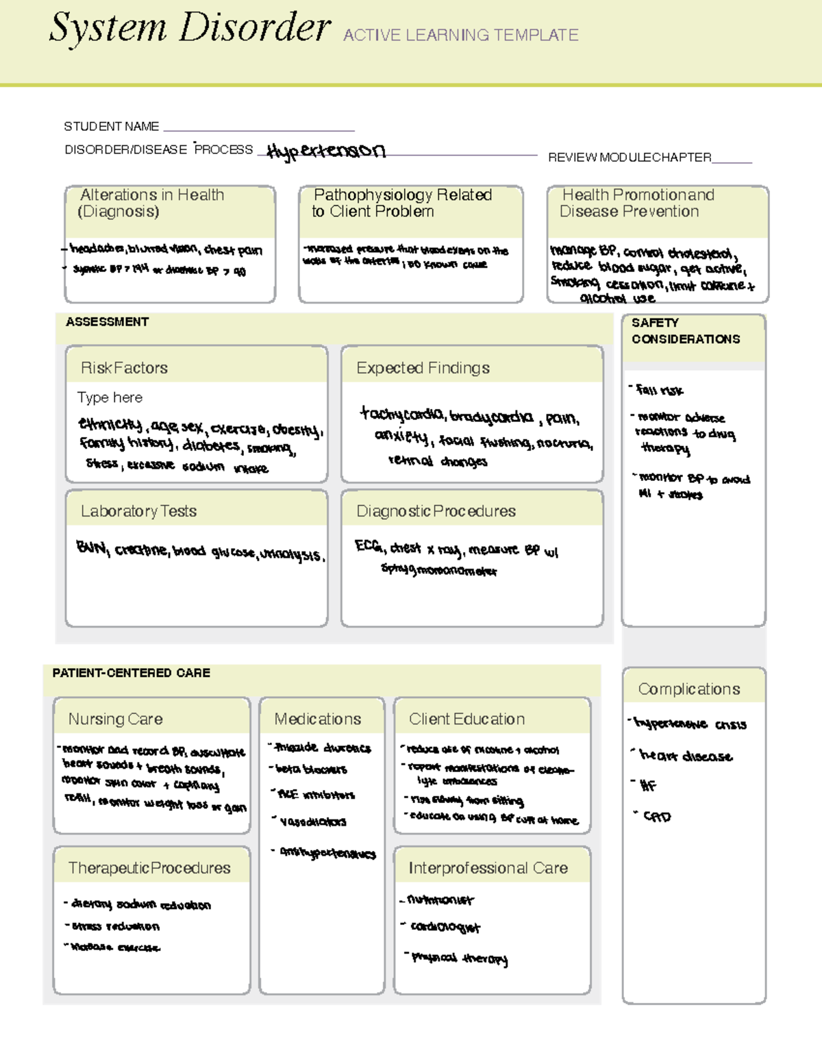 System Disorder final - System Disorder ACTIVE LEARNING TEMPLATE ...