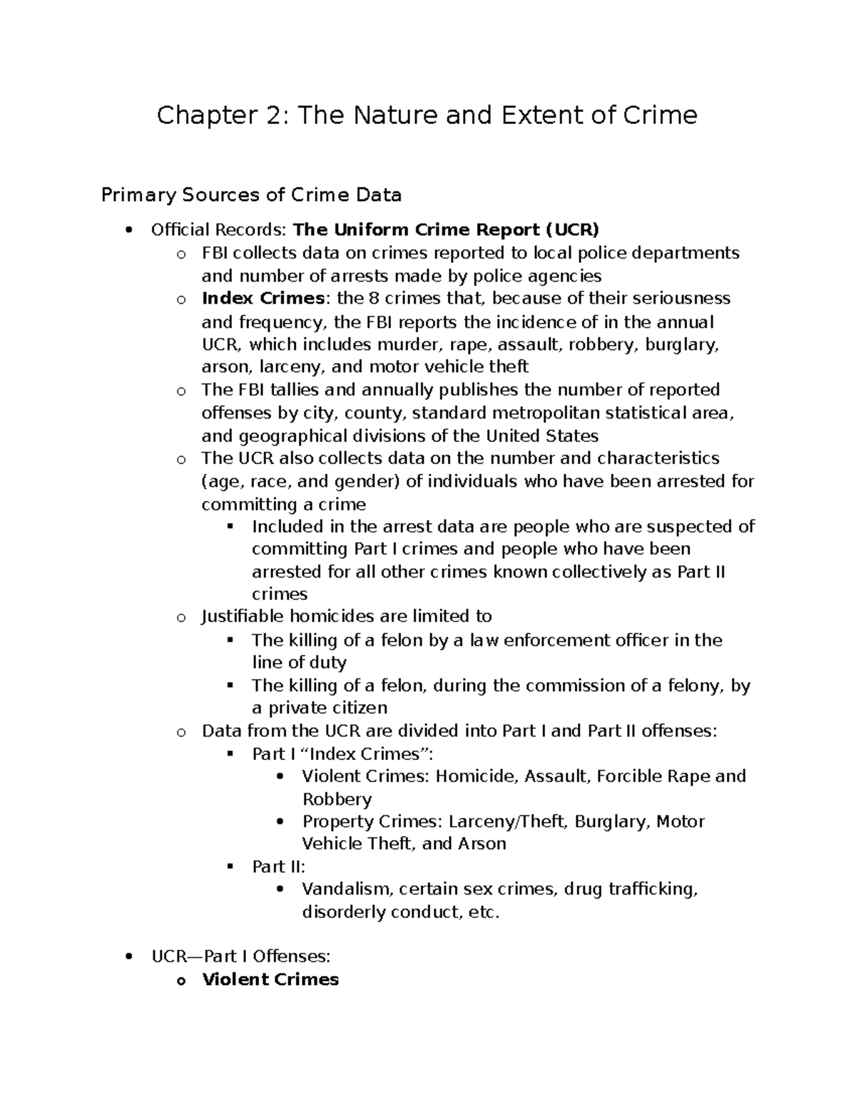 Criminology ch 2 - Chapter 2: The Nature and Extent of Crime Primary ...