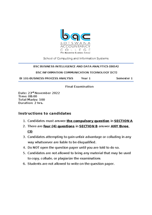 Assignment Introduction to Python - School of Computing and information Systems PROGRAMME: BSC ...