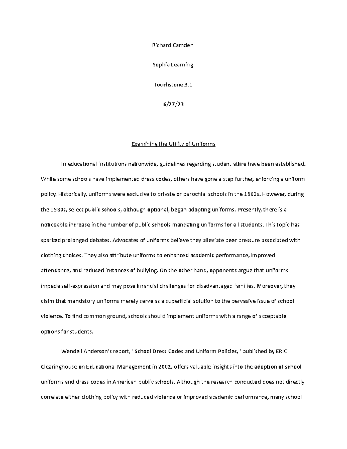 Sophia Learning English Comp 2 Touchstone 3 - Richard Camden Sophia ...