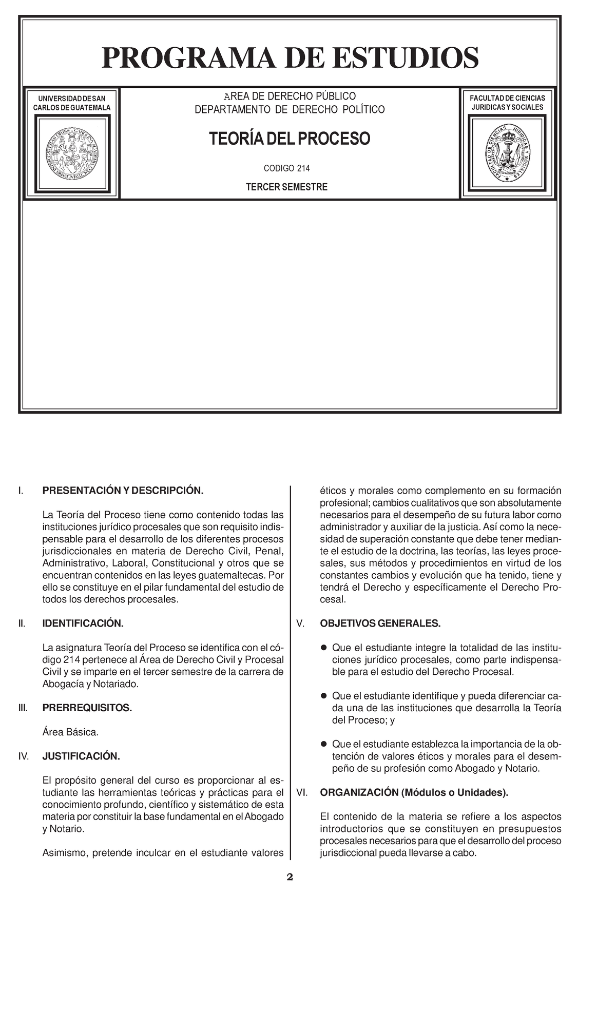 214 Teoria del Proceso - asdfasd - AREA DE DERECHO PÚBLICO DEPARTAMENTO ...