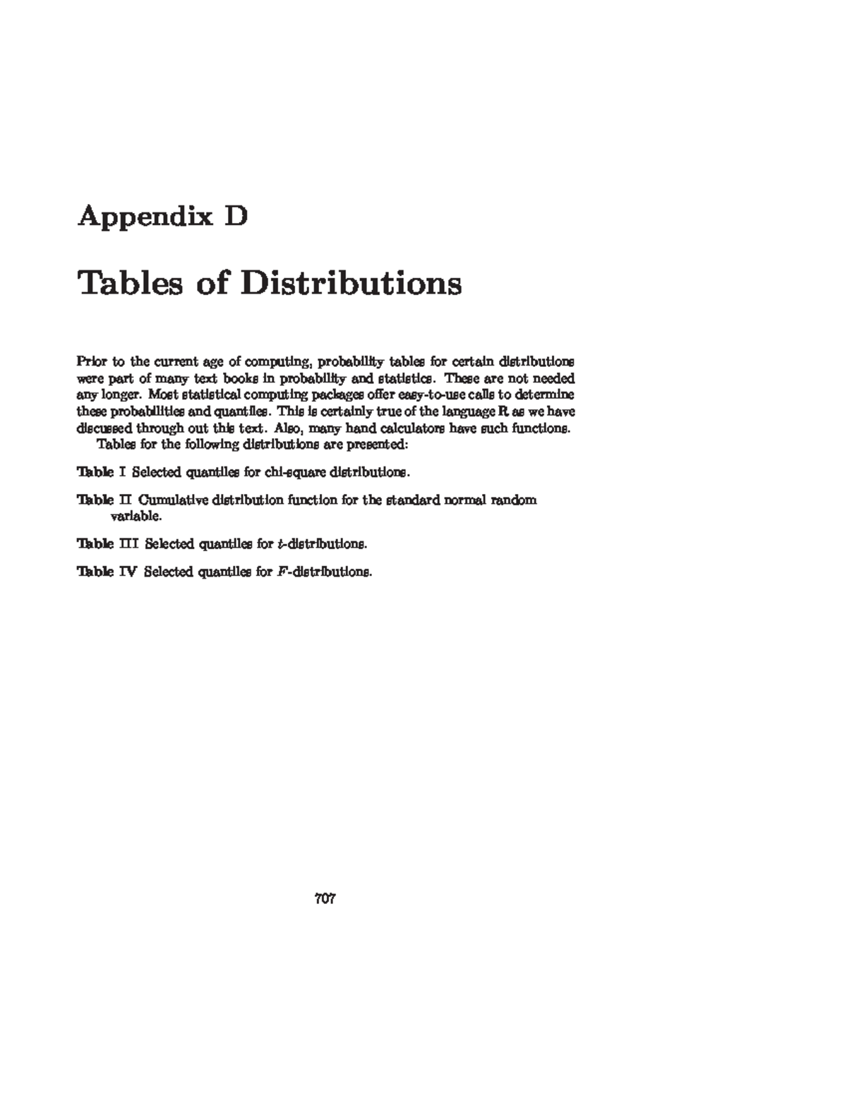 Statistical Tables - For distributions - ! - Studocu