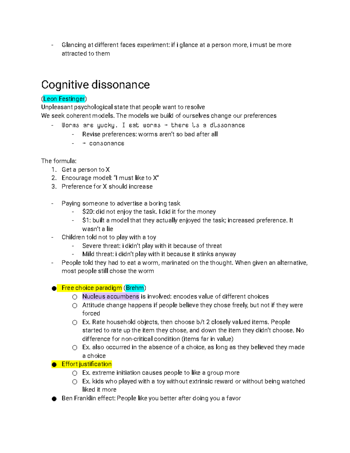 Cognitive dissonance - Glancing at different faces experiment: if i ...