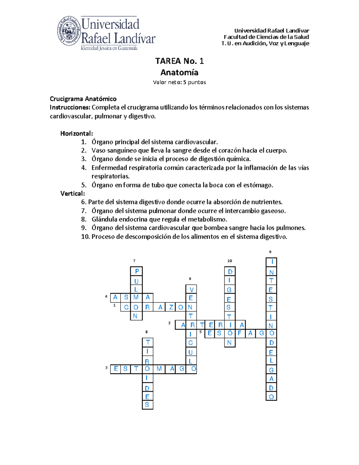 Tarea 1, crucigrama VIivian Pocon - Universidad Rafael Landívar ...