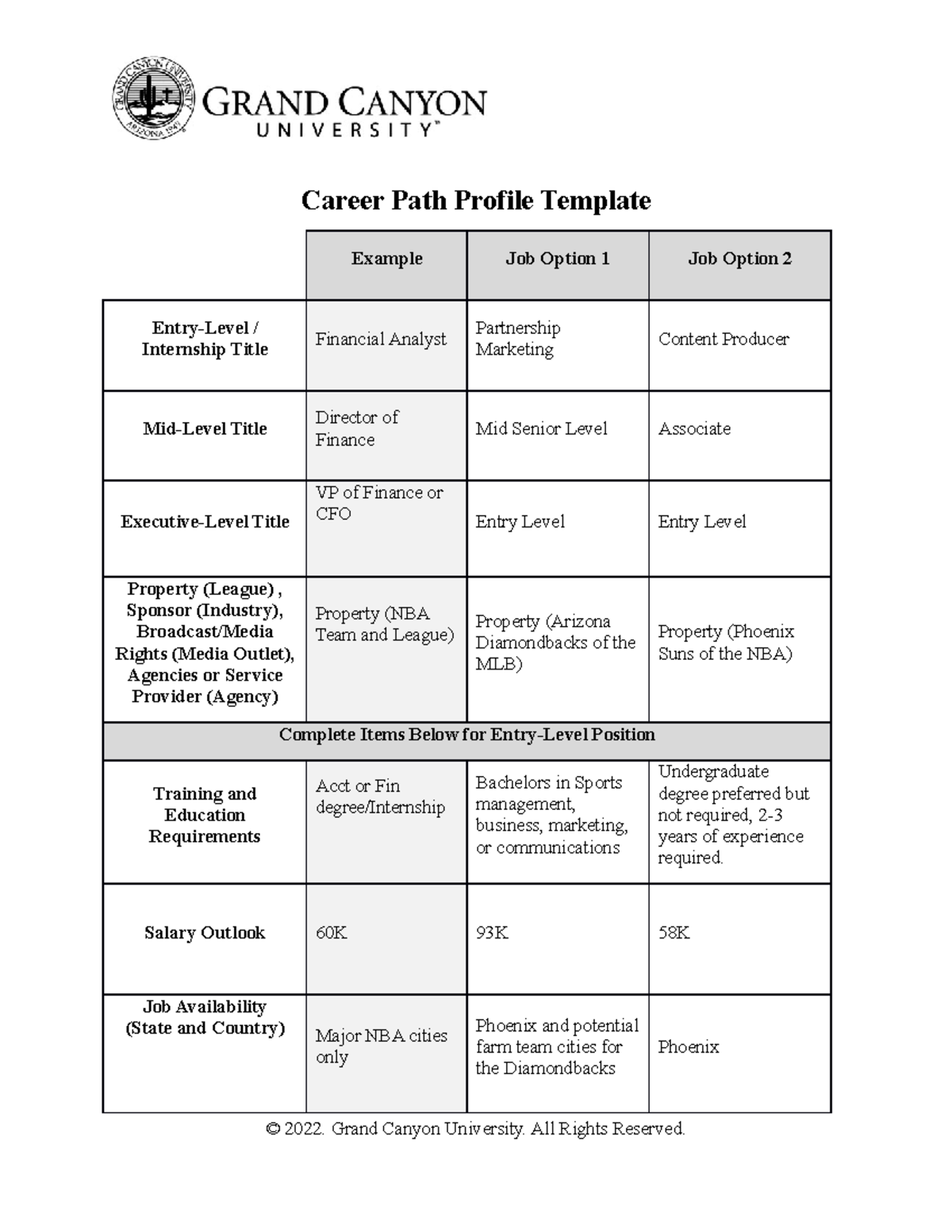 Career Path Profile Template Research - Career Path Profile Template ...