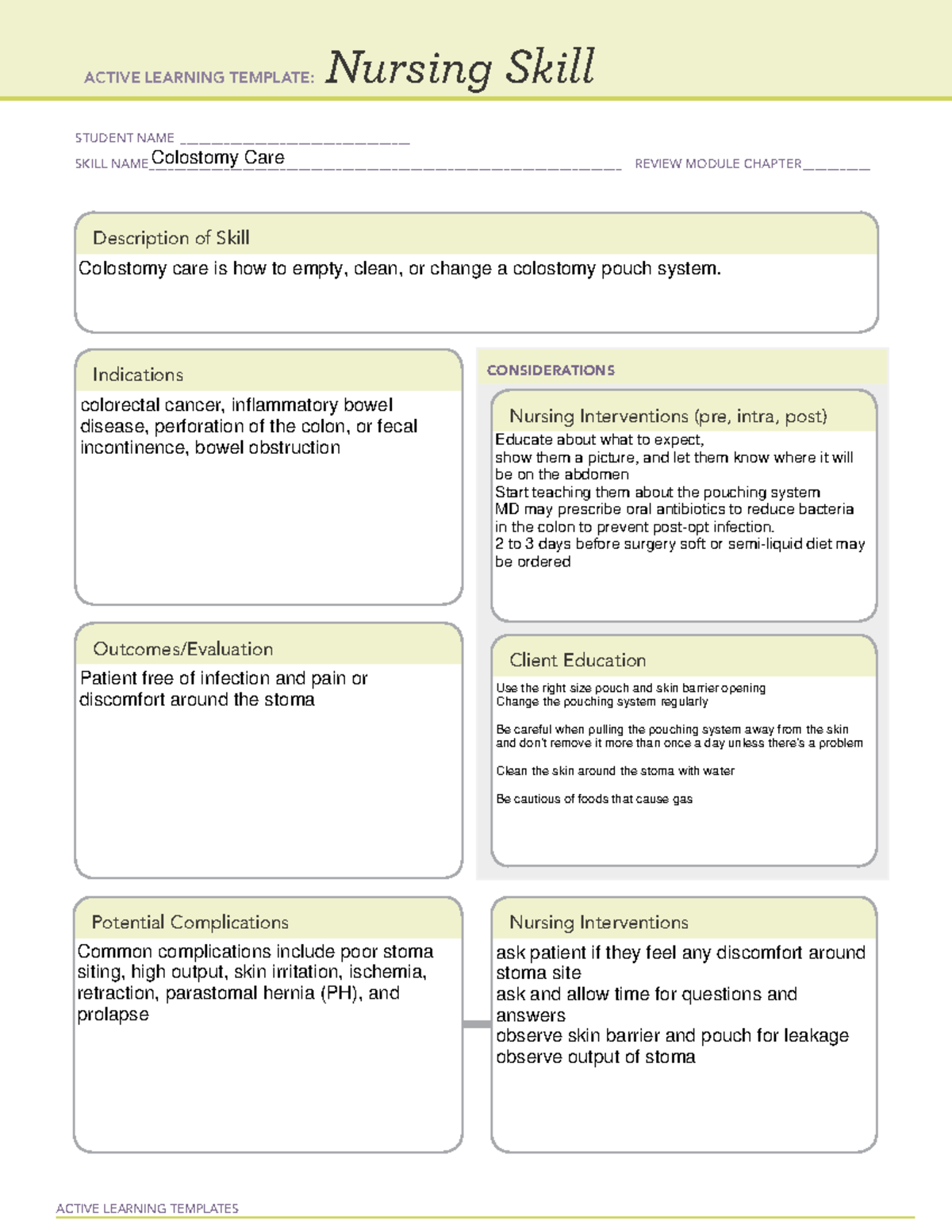 Colostomy CARE - this item depicts the skills you need to know as a ...