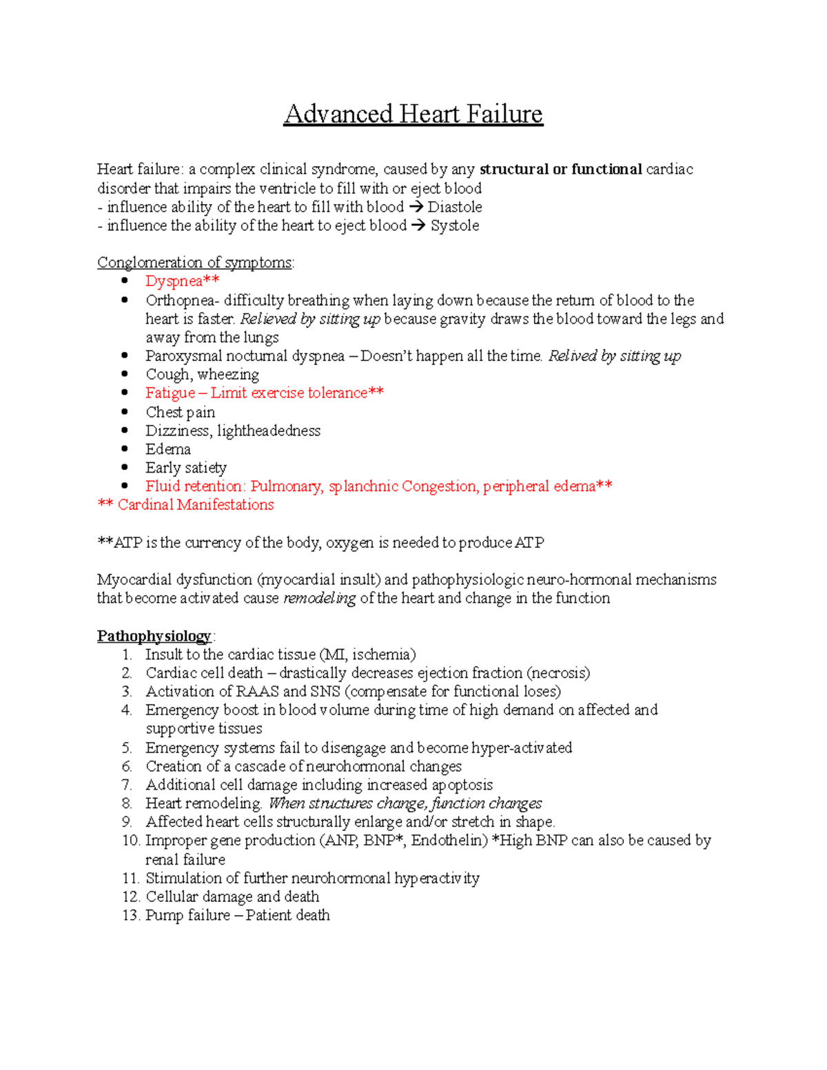 Advanced Heart Failure - Advanced Heart Failure Heart failure: a ...