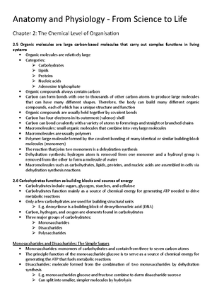 Checklist - Chapter 2 - Summary Human Body Systems 1 - Checklist ...