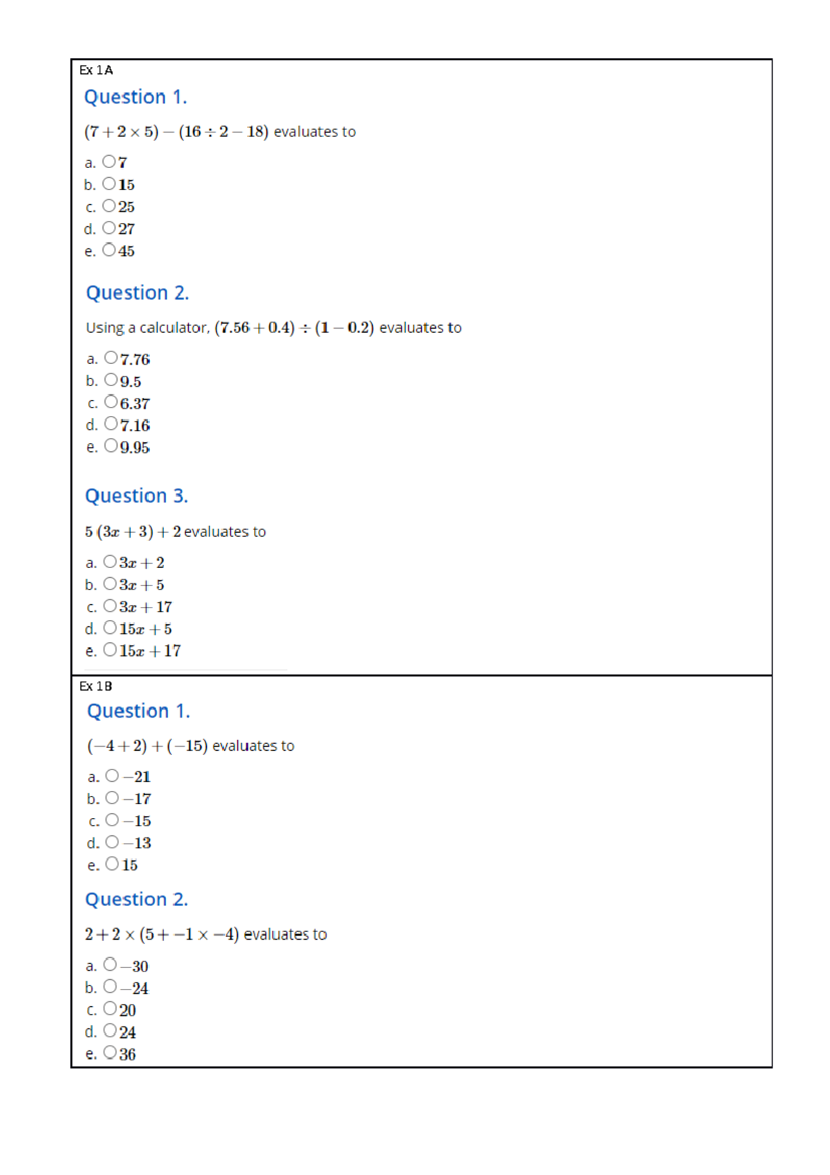 2 - Chapter notes - Ex 1A Ex 1B Ex 1C Ex 1D Ex 1F Ex 1G - Studocu