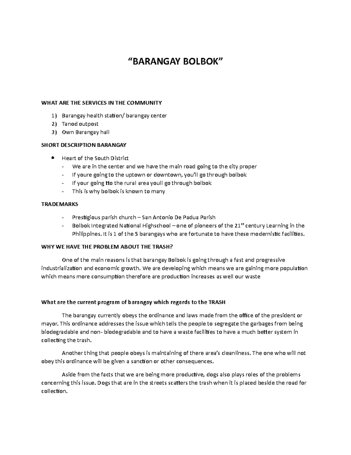 Brgy - Information on Barangay Bolbok in Lipa City, Batangas for ...