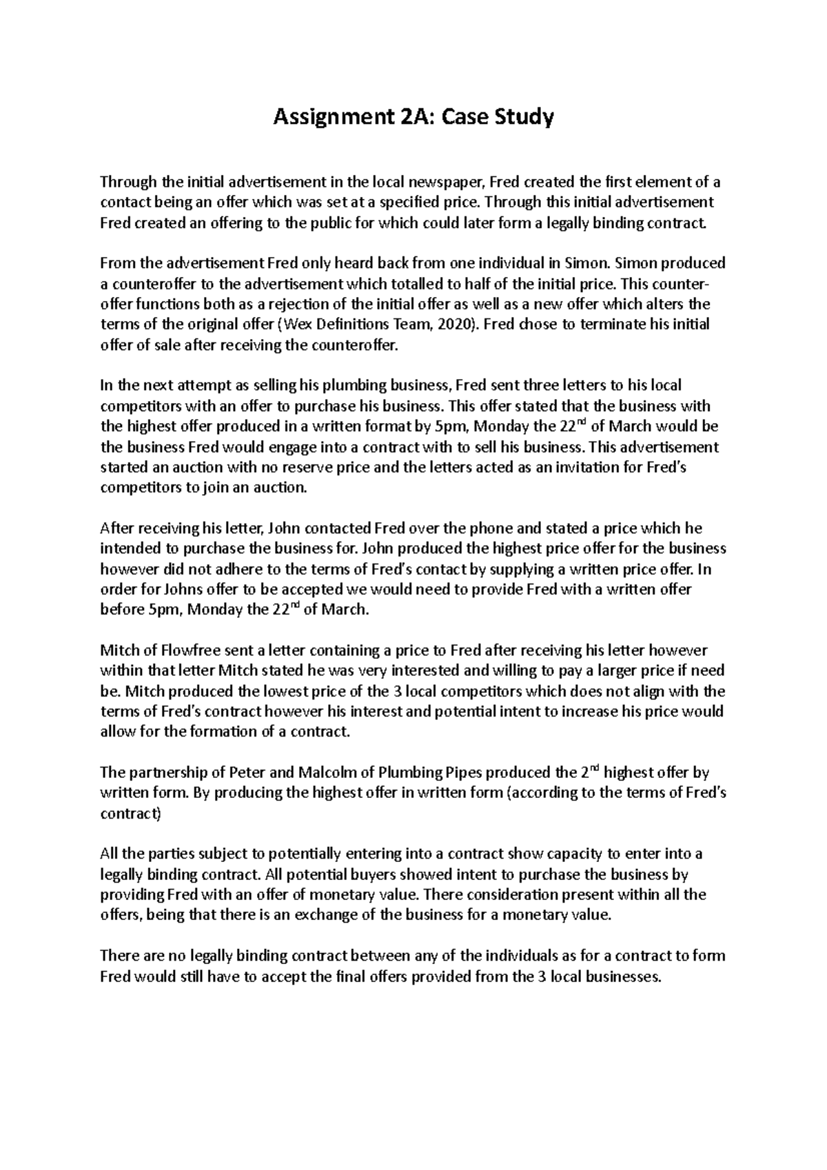 Assignment 2A Case Study Conrad Hunter - Assignment 2A: Case Study Through the initial ...