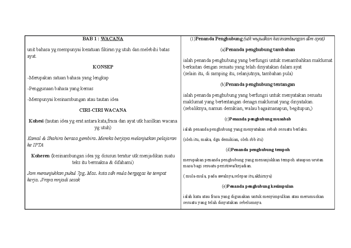 NOTA Ringkas BM P3 - can help to improve your works - BAB 1 : WACANA ...