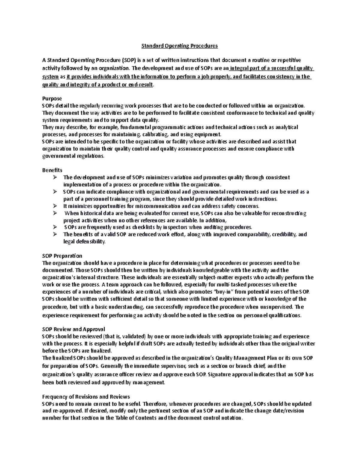 SOP OF SHIPS OPERATIONS - Standard Operating Procedures A Standard ...