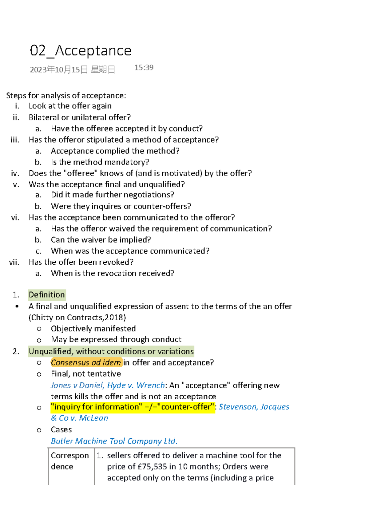 0102 Acceptance - Steps for analysis of acceptance: i. Look at the ...
